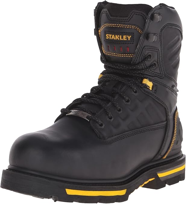 Amazon.com | Stanley Men's Secure 8 Inch Steel Toe Work Boot, Black, 14 ...