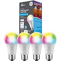 GE Lighting CYNC Smart LED Light Bulbs, Full Color, Bluetooth and Wi-Fi ...