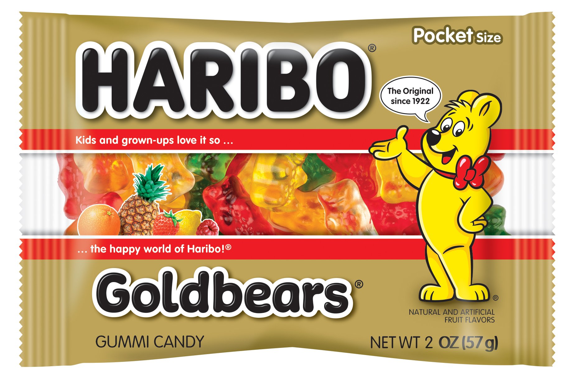 Amazon.com : Haribo New Sour Gold-Bears Gummi Candy in 1.8 oz ...