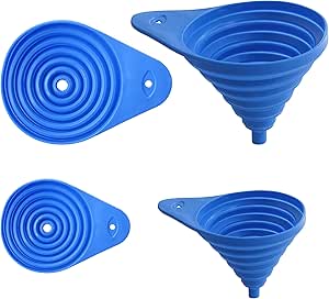 Amazon.com: Set of 2 Flexible Collapsible Funnel Set, Assorted Sizes 3 ...