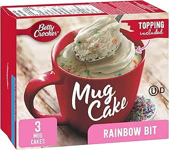 Betty Crocker Mug Cake Rainbow Bit with Vanilla Flavoured Frosting, 294 ...