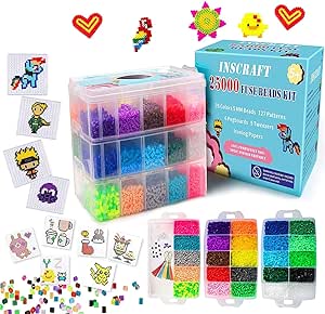 Amazon.com: Fuse Beads, 25,000 pcs Fuse Beads Kit 26 Colors 5MM ...
