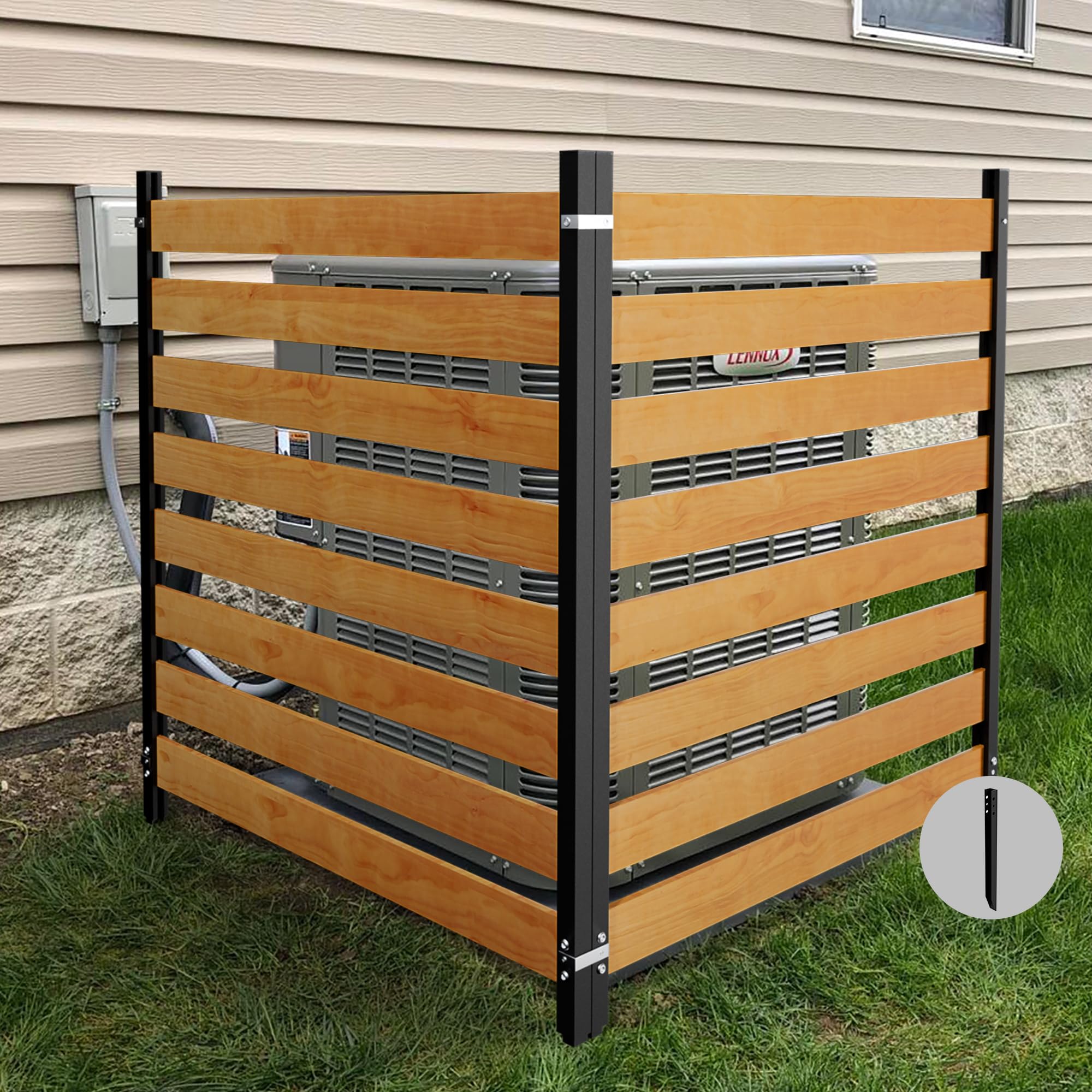 Beimo Air Conditioner Fence Wood Privacy Screen?Louvered Privacy Fence ...