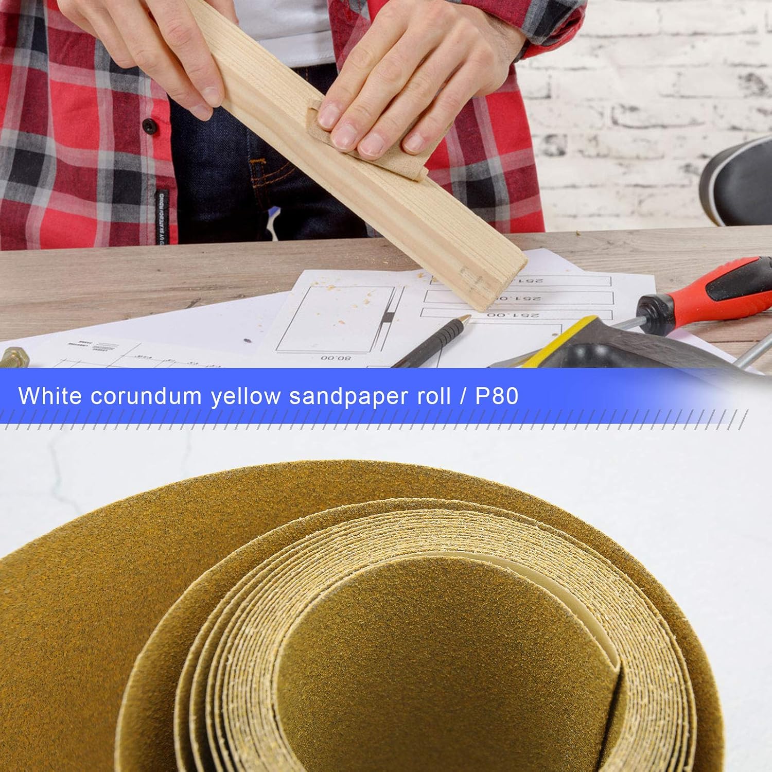 80 Grit Sandpaper Roll 115mmx5m White Fused Alumina Abrasive Paper ...