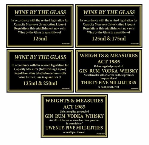 drinkstuff Pub Laws Sign Set with Weights & Measures Act Signs | UK ...