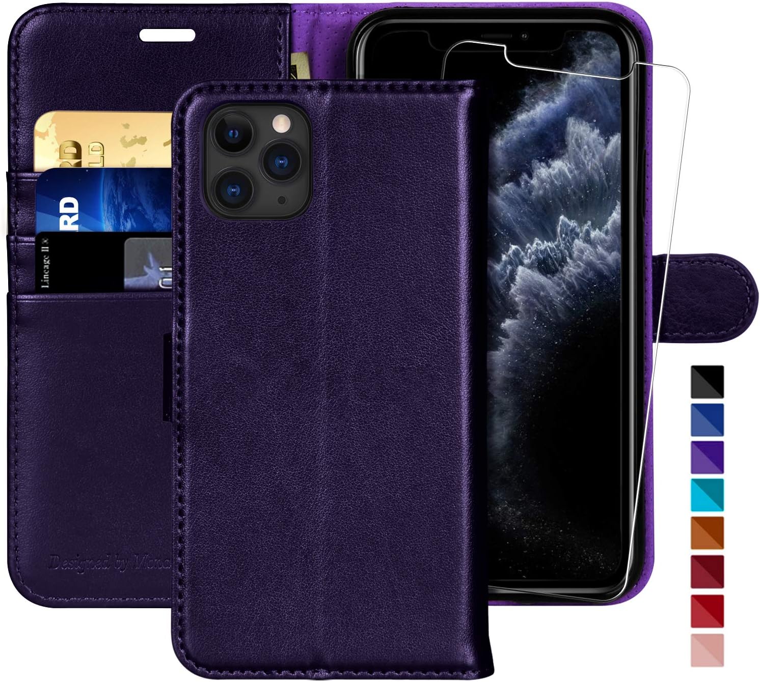 MONASAY iPhone 12 Pro/iPhone 12 Wallet Case,6.1-inch, [Glass Screen ...