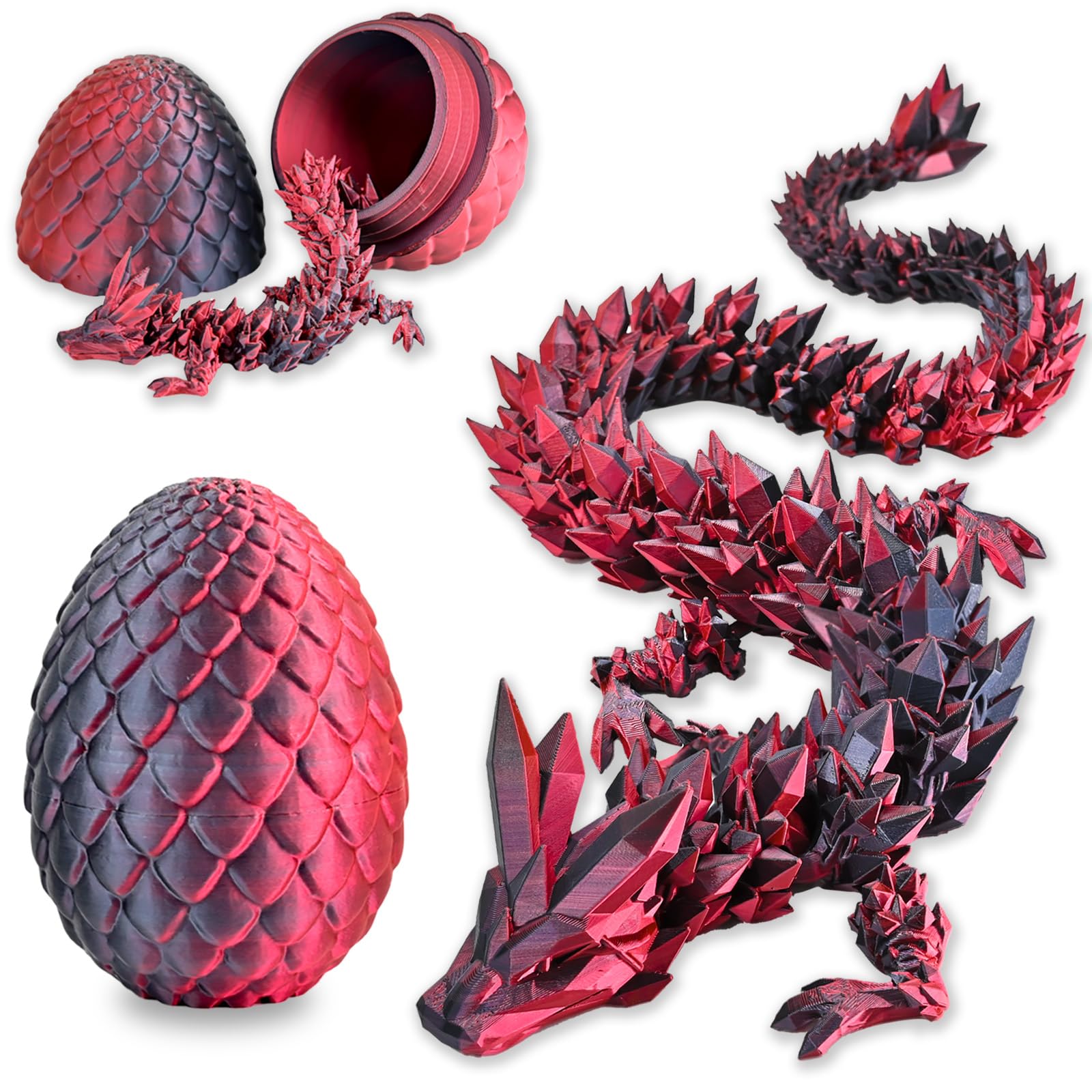 LOCYFENS 3D Printed Dragon Eggs with Dragon Inside, Articulated 3D ...