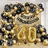 Amazon.com: 115pcs 40th Birthday Balloon Arch with Royal Blue and Gold ...