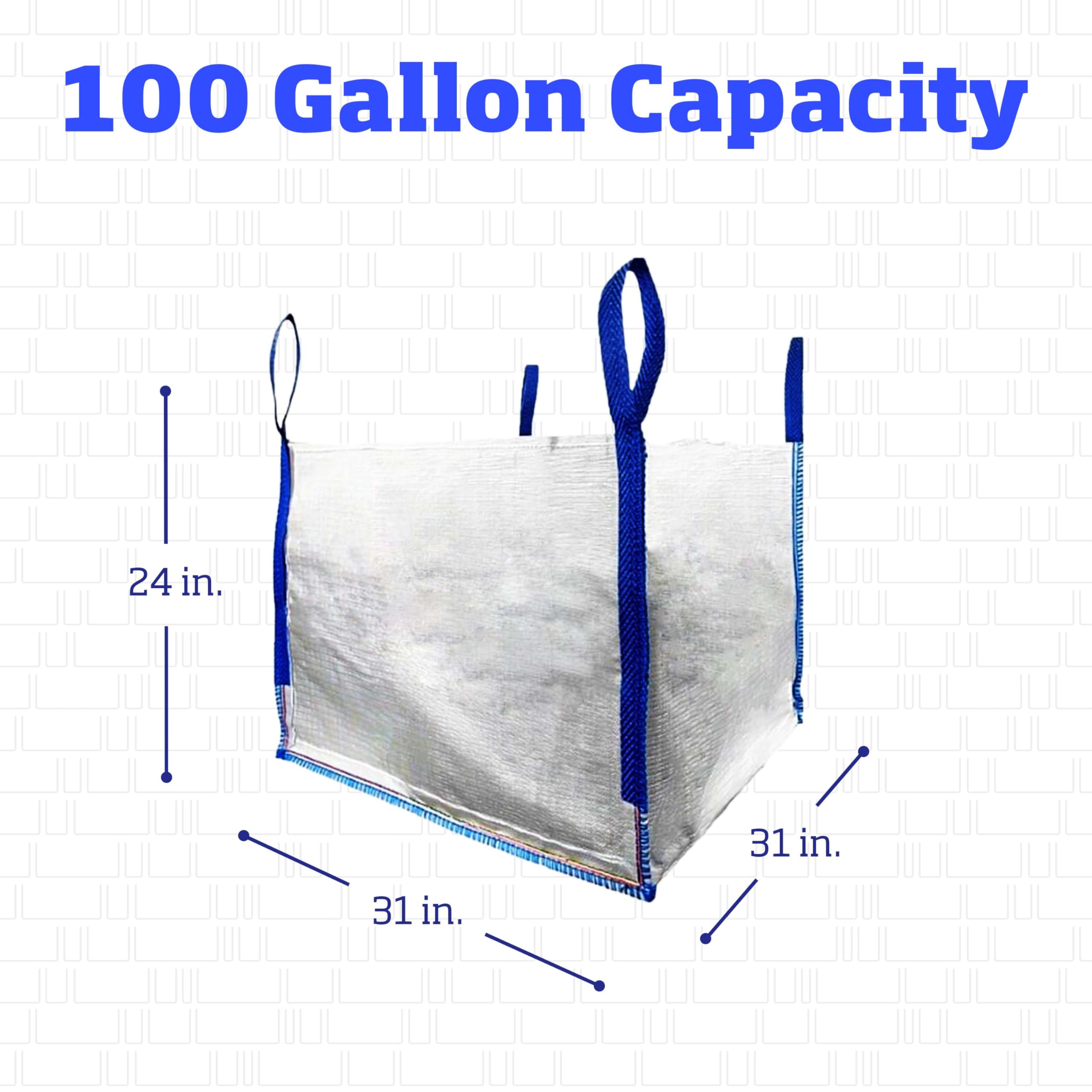 DURASACK Heavy Duty Builder's Bulk Bags 100-Gallon White Woven ...