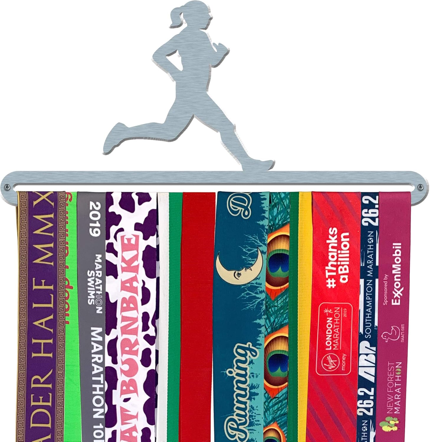 The Medal Hanger Shop | Female Runner | Brushed Stainless Steel | Medal ...