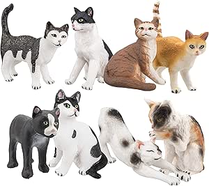 Amazon.com: TOYMANY 8PCS Realistic Cat Figurines, Educational Cat ...