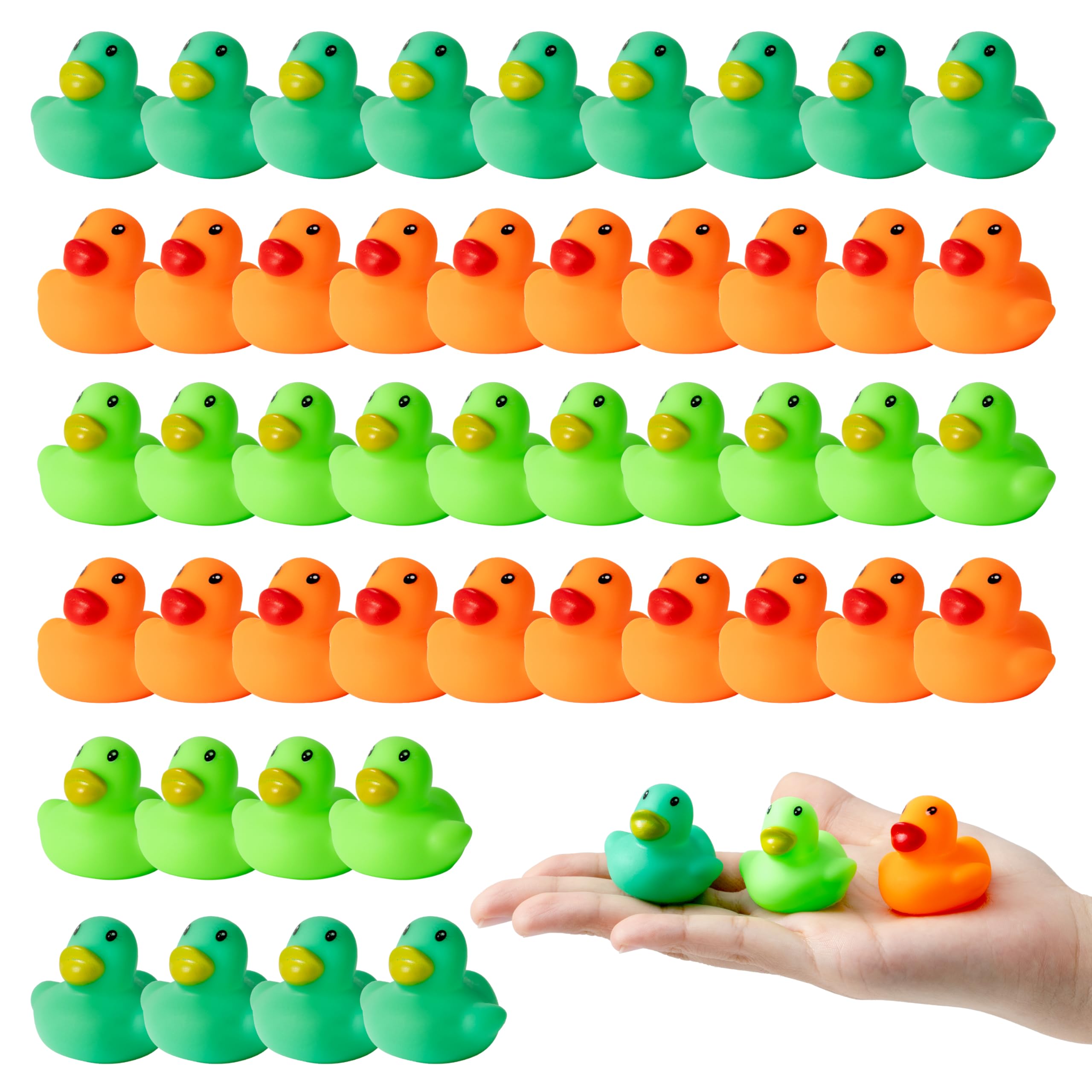 Haooryx 60Pcs St.Patrick's Day Mini Rubber Ducks Tiny Squeak Ducks ...