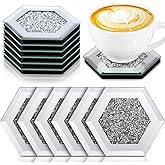 Amazon.com: Suttmin 12 Pcs Glass Mirrored Coasters for Drinks 4 Inch ...