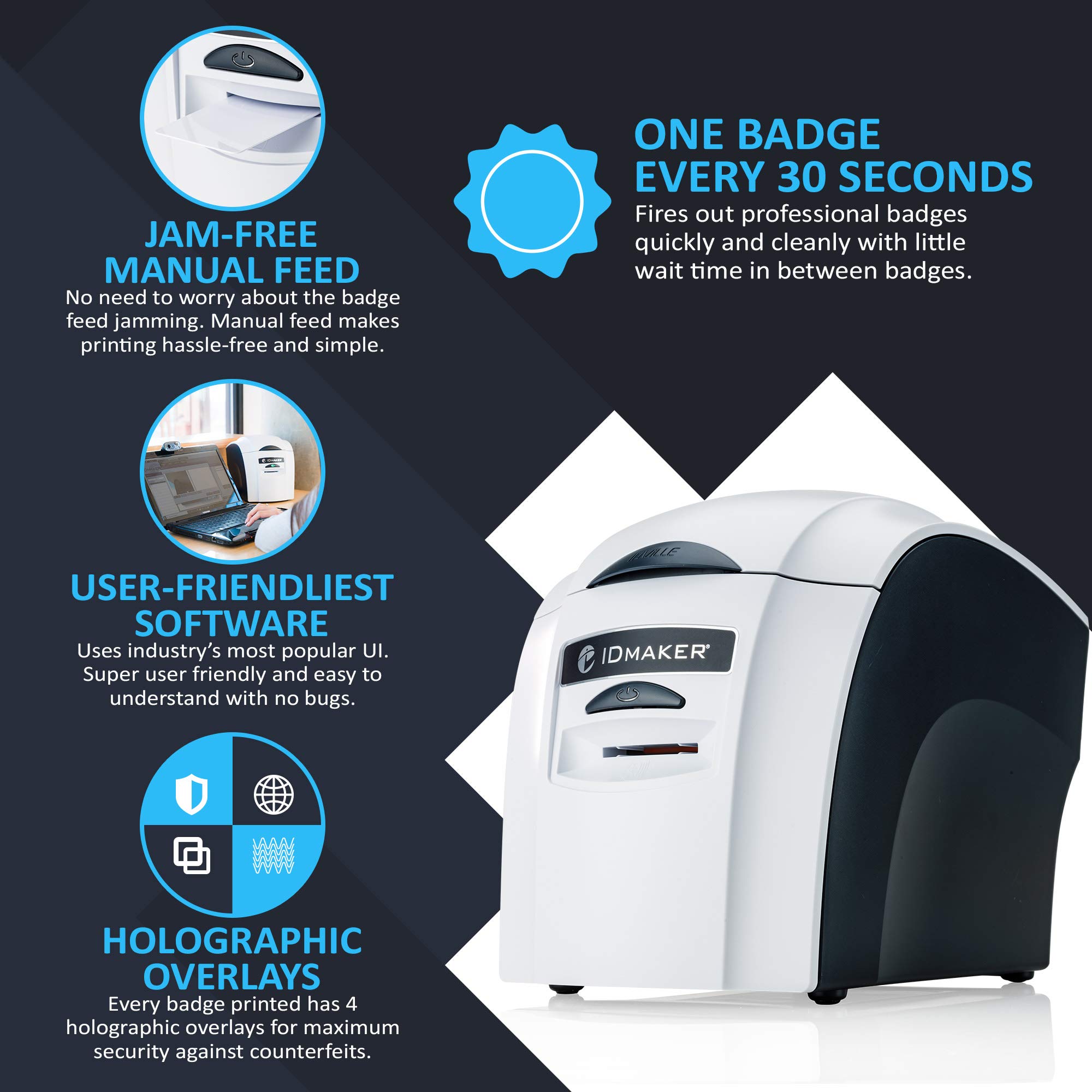 Mua ID Maker Card Printer Machine & Supply Kit for Badge Printing ...