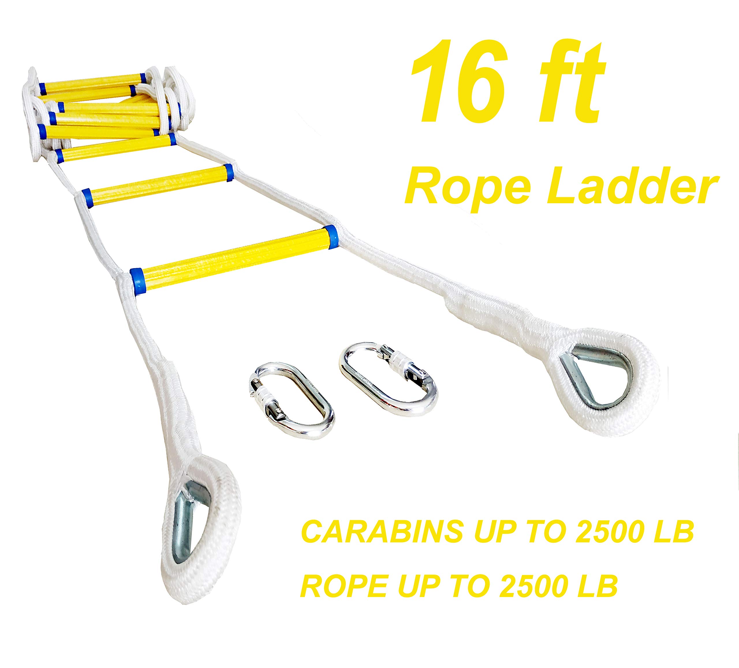Emergency Fire Escape Rope Ladder 2 Story - 16 Feet Solid Flame ...