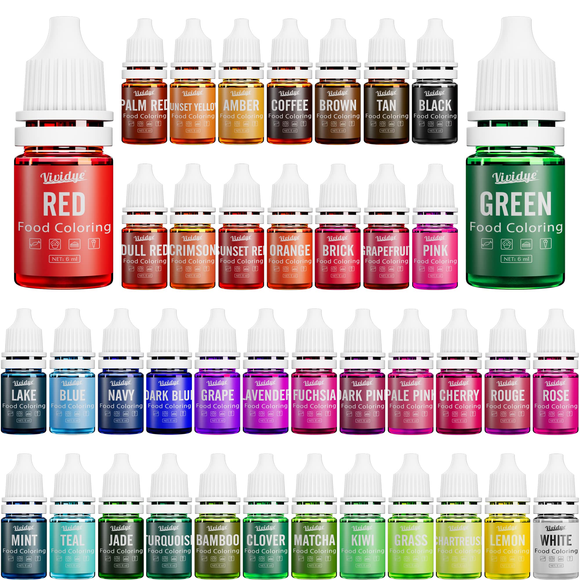 Food Coloring Set - 40 Vivid Colors Food Coloring Set For Baking, Cake ...