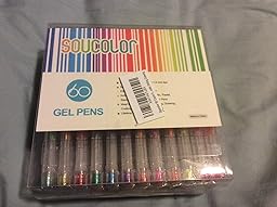 Amazon.com: Soucolor 60 Colors Gel Pen Set, Coloring Pens for Adult ...