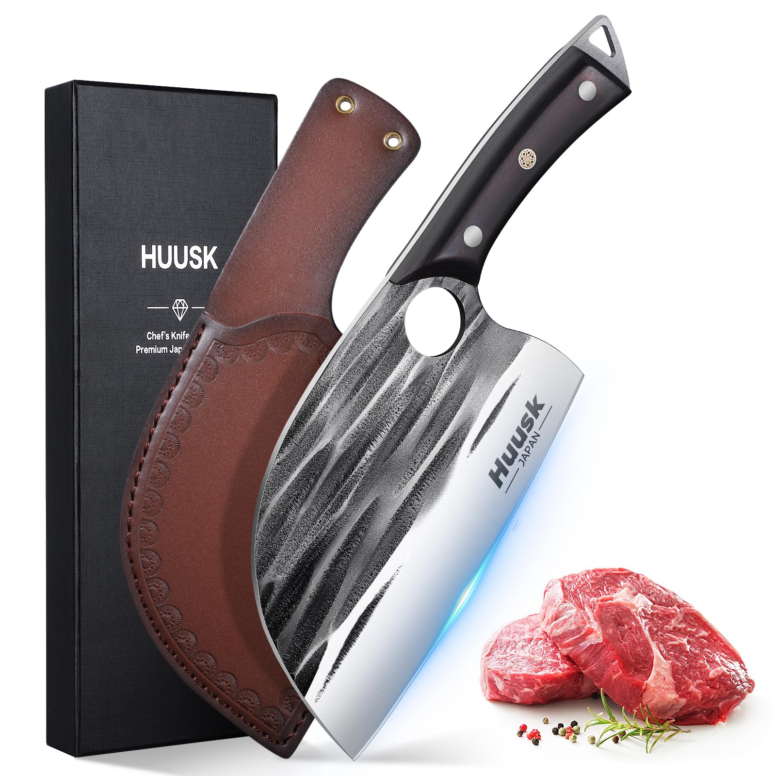 Huusk Knives from Japan, Upgraded Serbian Chef Knife Forged Butcher ...