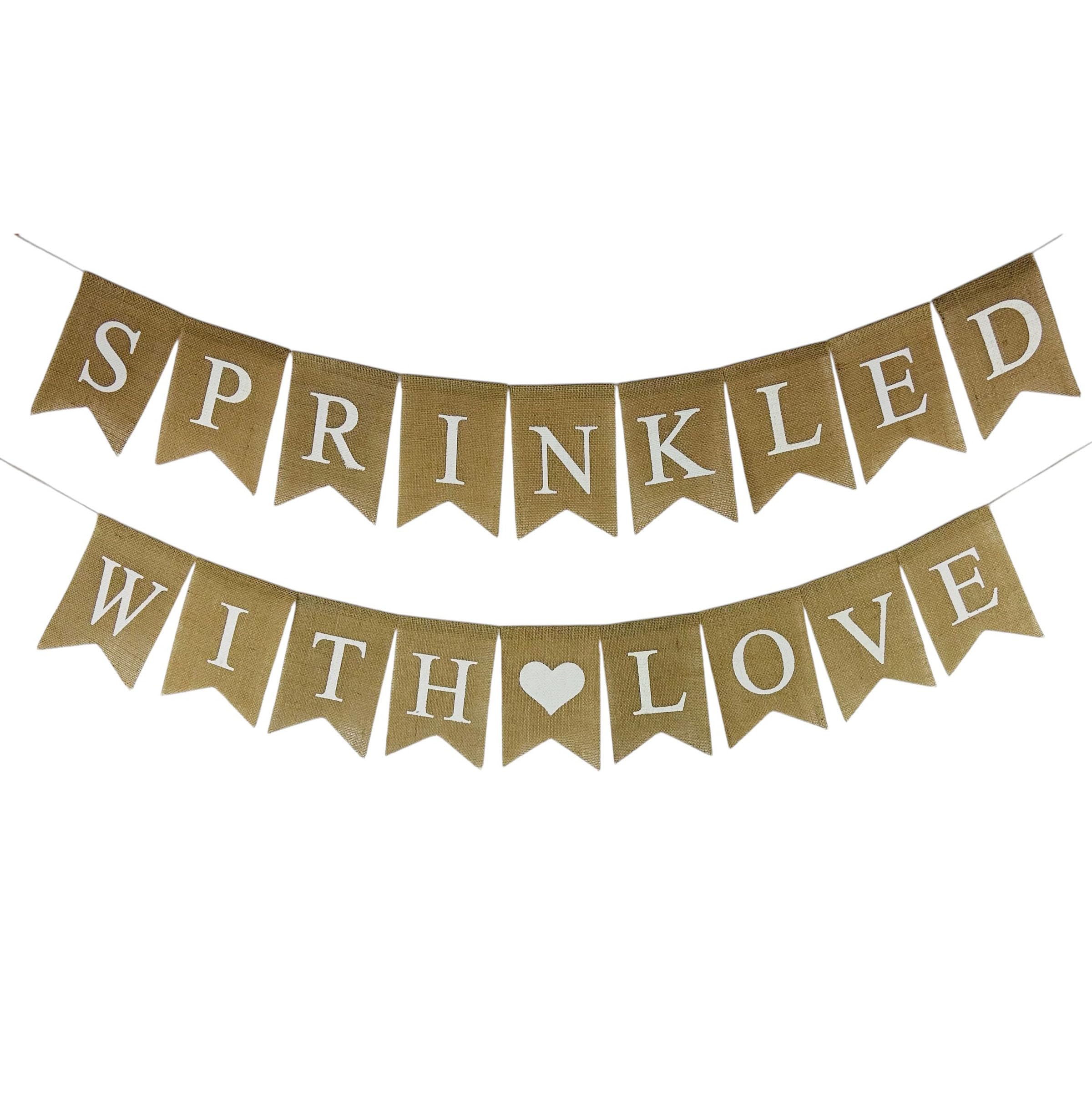 Sprinkled With Love Burlap Banner for Baby Shower Decorations for sale ...