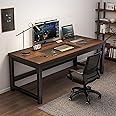Amazon.com: Industrial Computer Desk, Rustic Wood and Metal Home Office ...