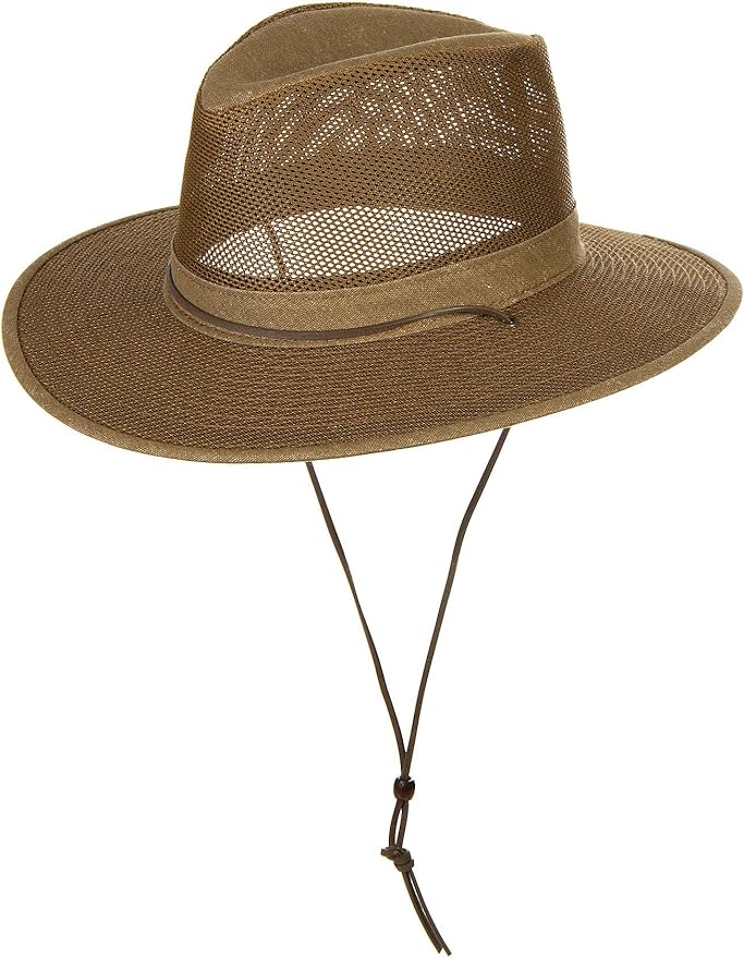 Overland Sheepskin Co Crushable Aussie Mesh Breezer Safari Hat: Amazon ...