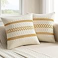 Amazon.com: MIULEE Set of 2 Mustard Yellow Boho Decorative Pillow Covers 18x18 Inch Farmhouse ...