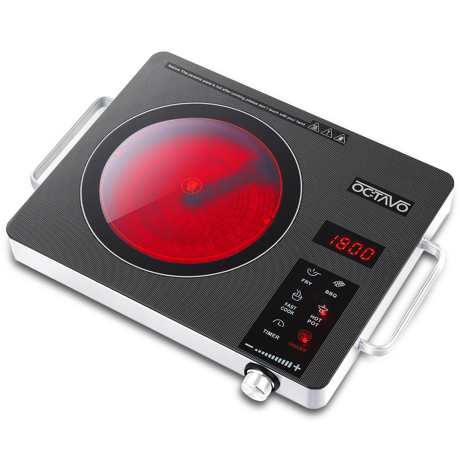 OCTAVO 1800 Watt Portable Infrared Burner, electric burner with 4 Hours ...