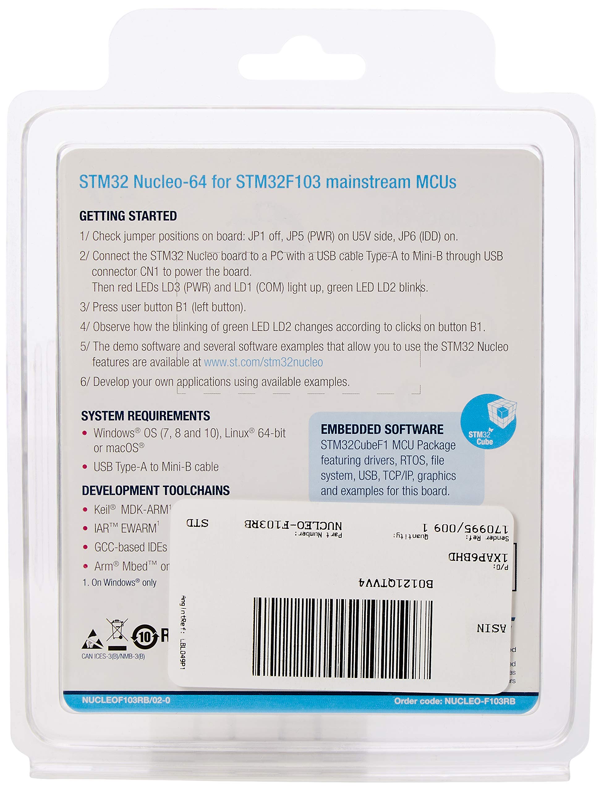 Mua STMicroelectronics NUCLEO-F103RB Model STM32 Nucleo-64 Development ...