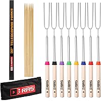 Amazon.com: Marshmallow Roasting Sticks-Set of 8 Smores sticks & Hot Dog Forks 32 Inches ...
