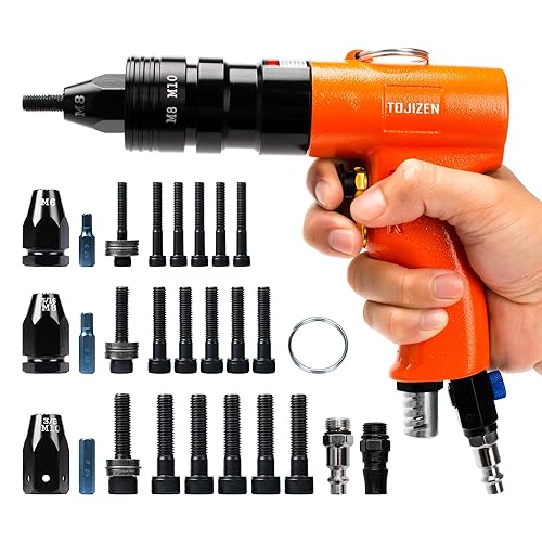 TOJIZEN Metric Pneumatic Rivet Nut Tool Rivet Nut Kit - M6, M8 5/16 ...