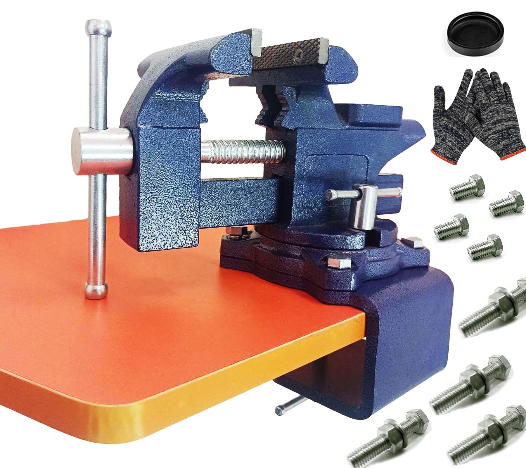 Mua MYTEC 2-In-1 Bench Vise Heavy Duty for Workbench, 6.0" blue ...