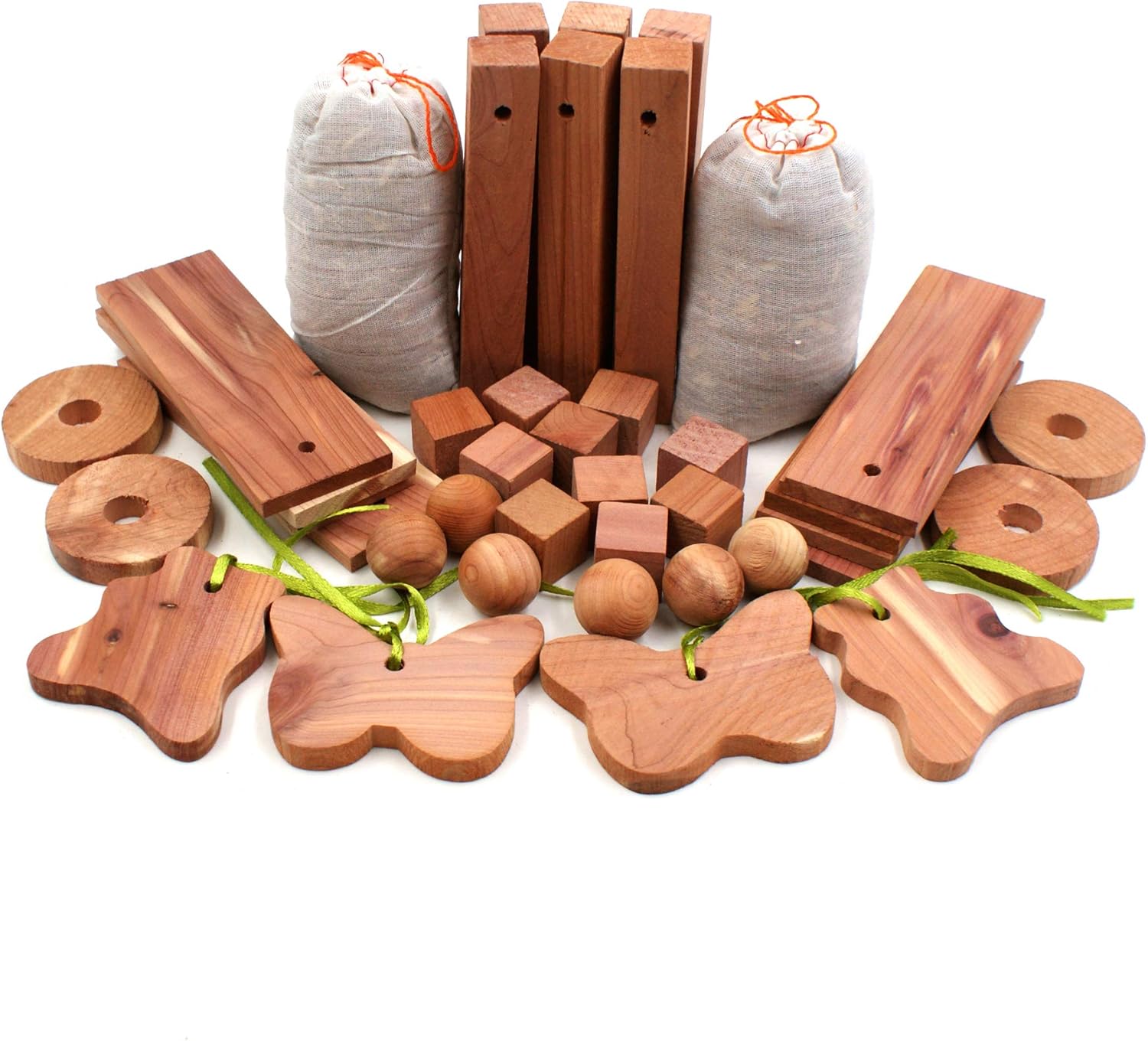 Yizhet 40 Pieces Cedar Wood Repellent Moth Insect Wardrobes Drawers ...