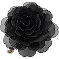 Amazon.com: 10 CENTIMETER Chiffon Rose Brooch Pin By NhanDo Handmade ...