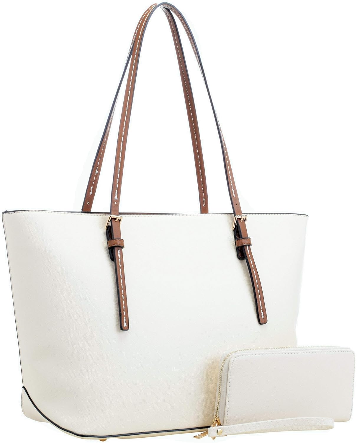 Amazon.com: DELUXITY Amber Zippered Tote Shoulder Bag with Matching ...