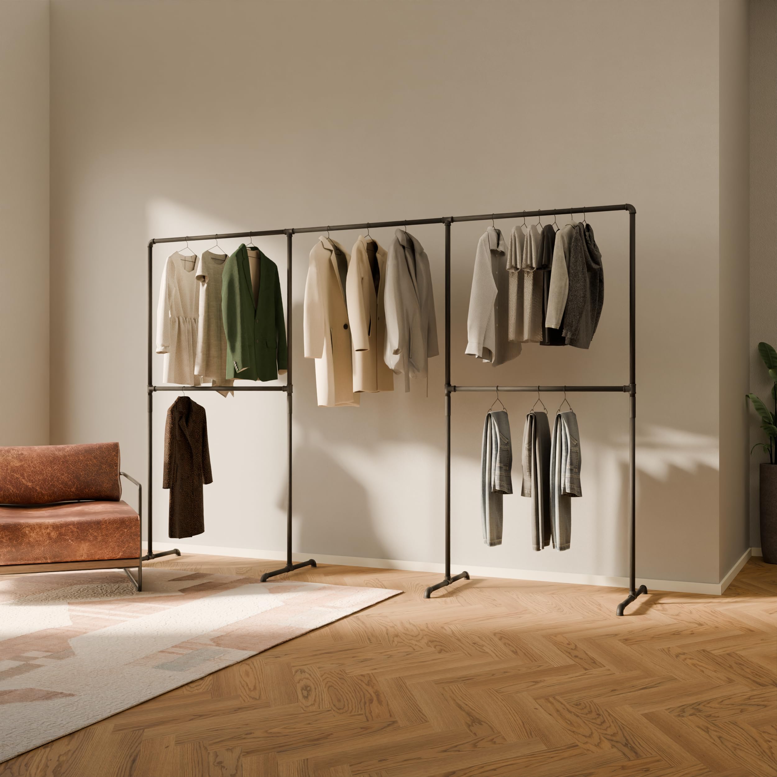 pamo freestanding clothes rail in industrial loft design - LAS III ...