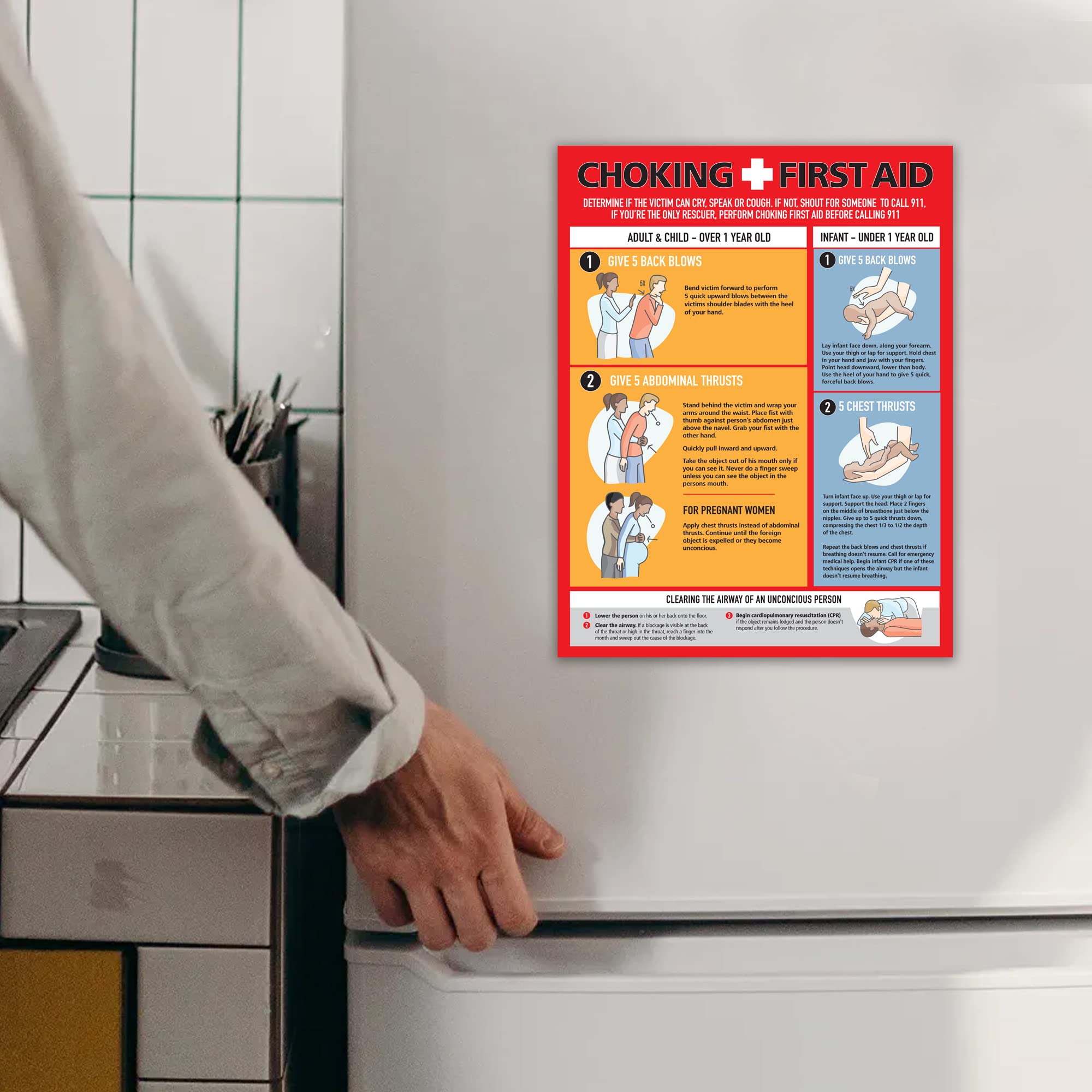 Mua Performore Choking Poster with a Magnetic Back - for Infant, Child, Adult Laminated, 8.5 x ...