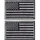 Amazon.com: 2 Pieces Tactical USA Flag Patch -Black & Gray- American ...