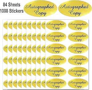 Amazon.com : 1008 PCS 'Autographed Copy' Stickers - 1 x 2 Inch Oval ...