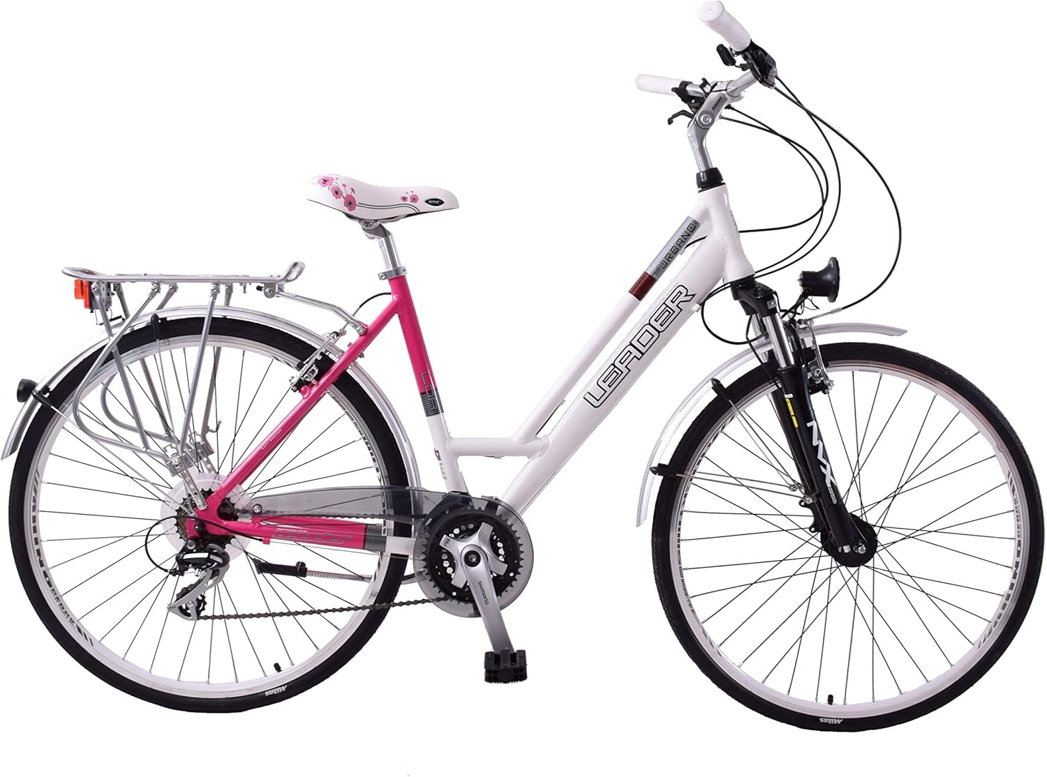 Urbano Leader Womens Ladies Alloy Hybrid Trekking City Bike Front ...