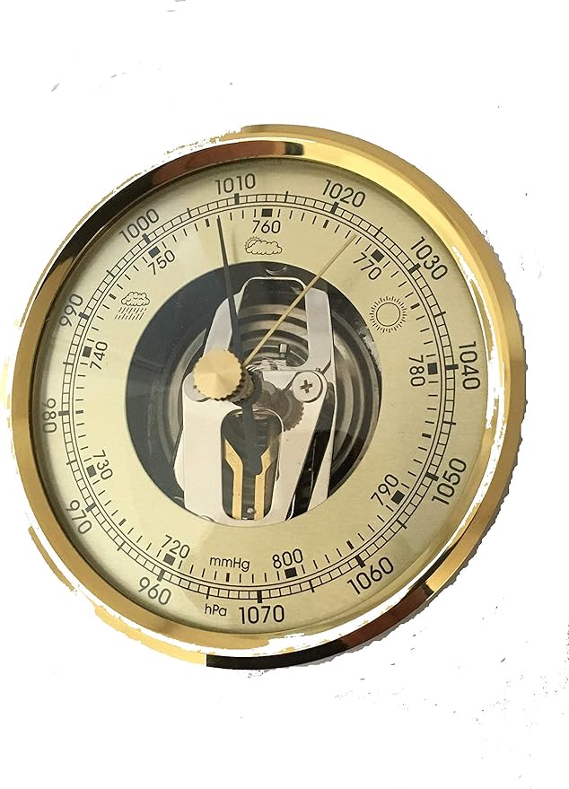 Sunartis Barometer Insert 8 cm Diameter Depth 3.5cm Gold Coloured Dial ...