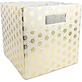 Amazon.com - DII Collapsible Polyester Storage Cube, Honeycomb, Gold, Large