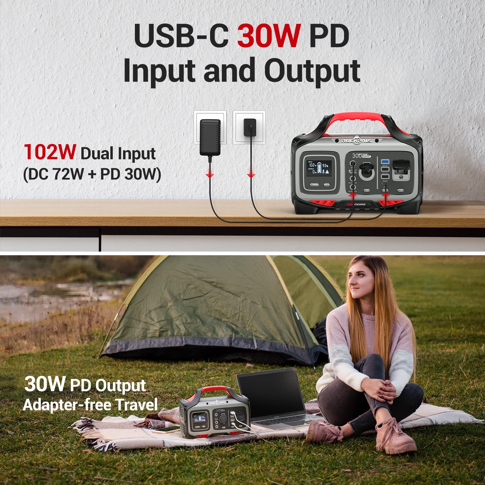 Mua Rockpals 300W Portable Power Station, 280wh (78000mAh) Solar ...