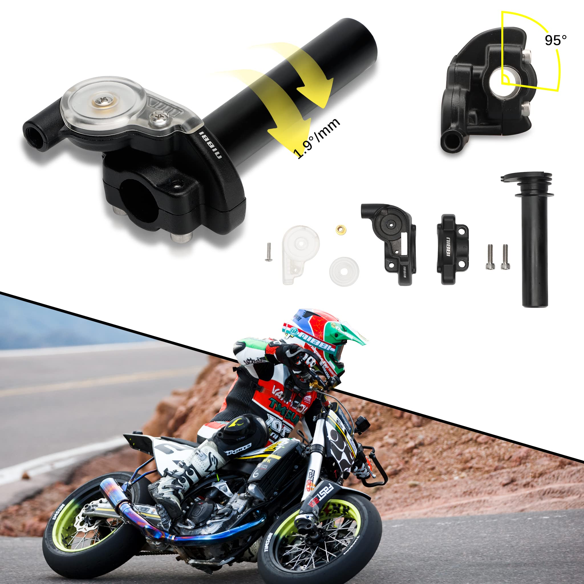 Mua nibbi 7/8inch Motorcycle High Sensitivity Throttle Tube, Short ...