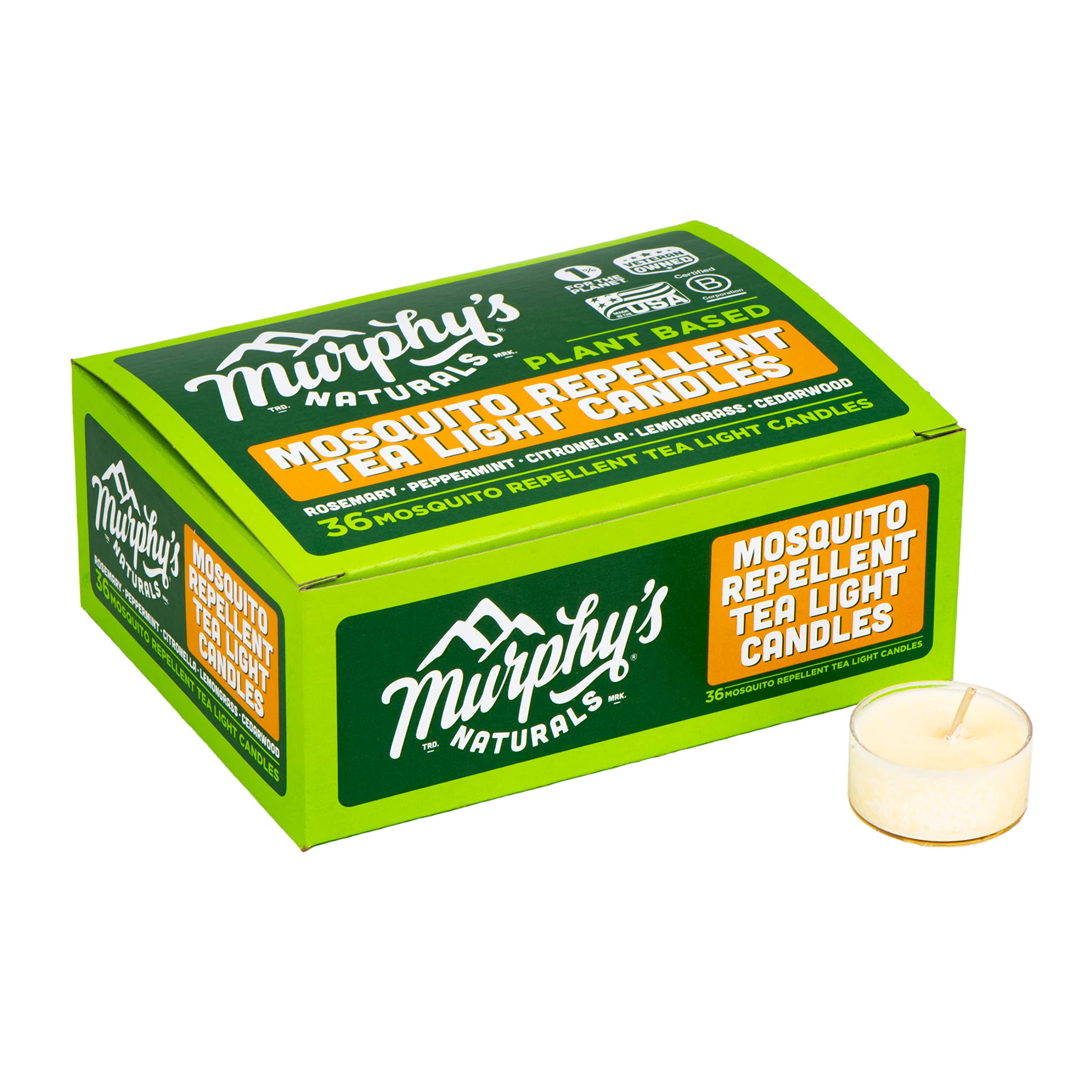 Murphy’s Naturals Mosquito Repellent Tea Light Candles (36 Count ...