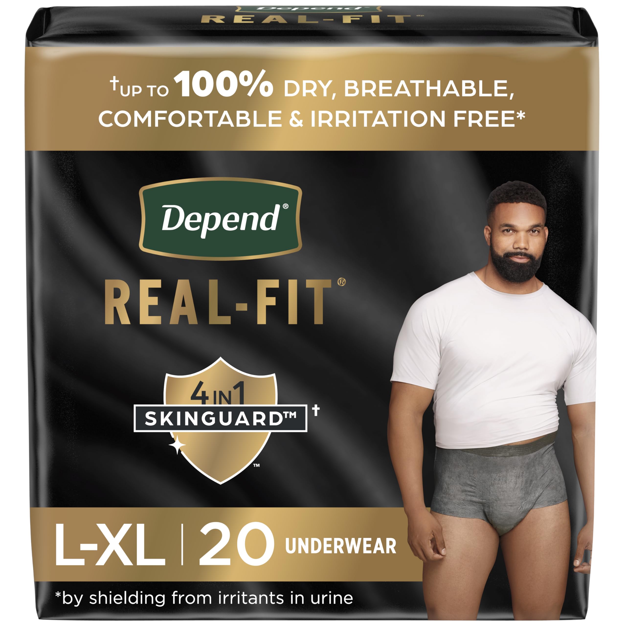 Depend Real Fit Incontinence Underwear for Men, Disposable, Maximum ...