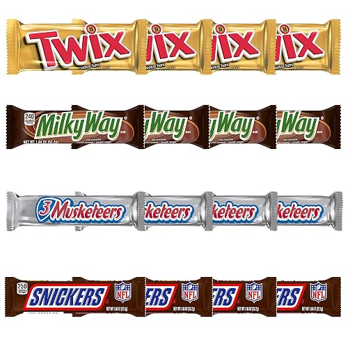 SNICKERS, TWIX, MILKY WAY & 3 MUSKETEERS Individually Wrapped Variety ...