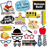 Amazon.com: Generic 25Pcs Back to school season Photo Booth Props with ...