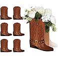 Amazon.com: Weekgrat 8 Set Brown Western Cowboy Boots Flower Boxes ...
