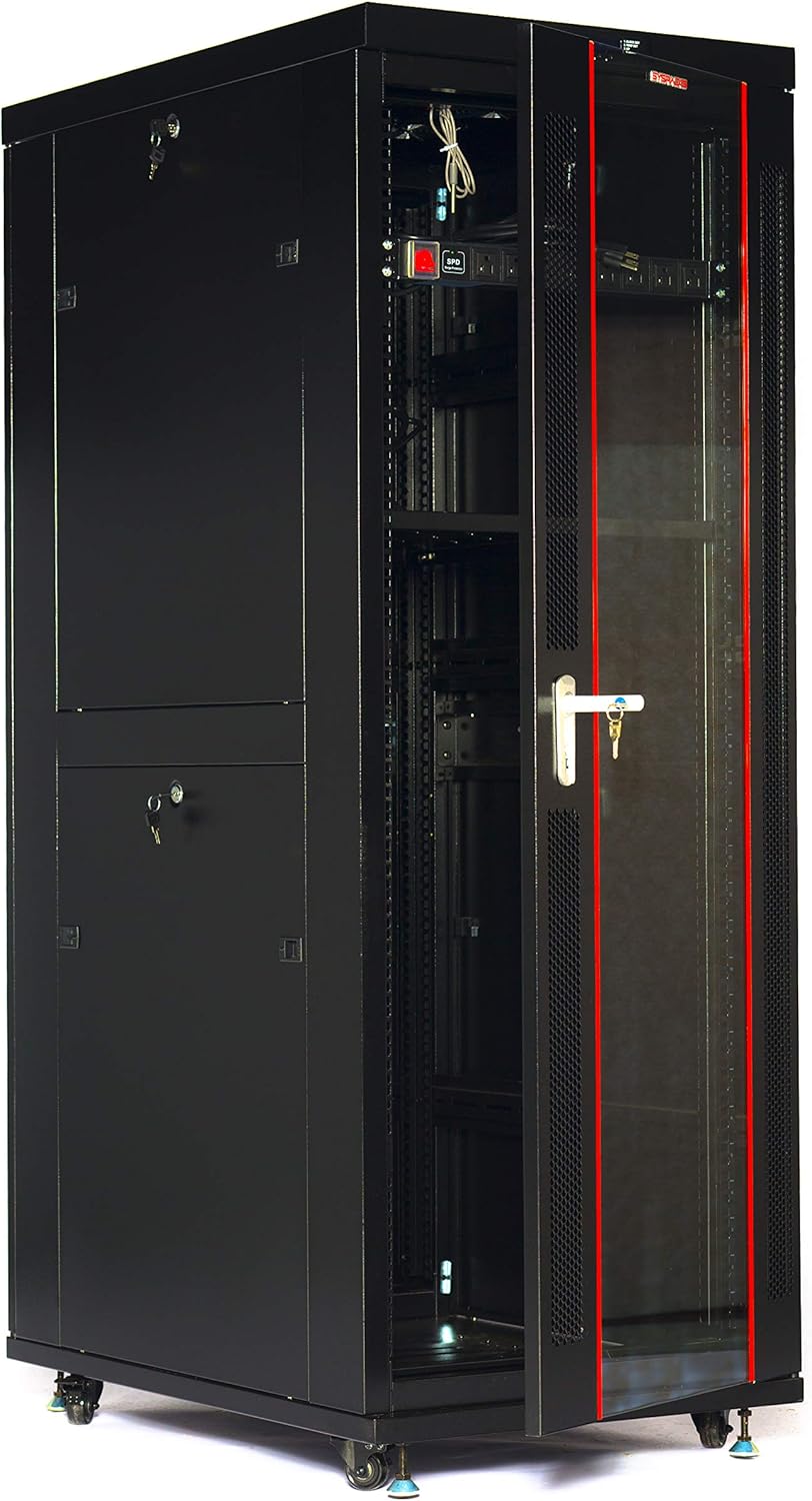 Amazon.com: 32U 32" Depth IT & Telecom Server Rack Cabinet,Glass Door ...