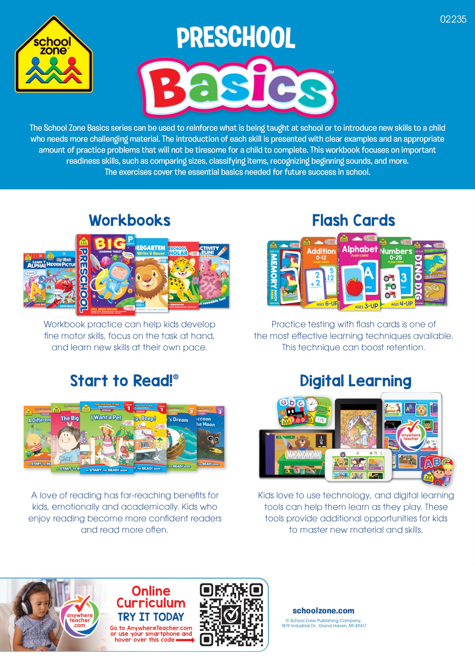 Mua School Zone Preschool Basics Workbook: Curriculum Series for Ages 3 ...